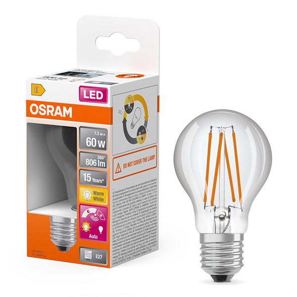 Osram LED lamp E27 | Peer A60 | Filament | Helder | 2700K | 7.3W (60W) Osram 123led.nl